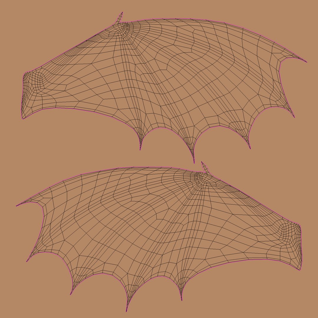 Green Closed Dragon Wings C4d