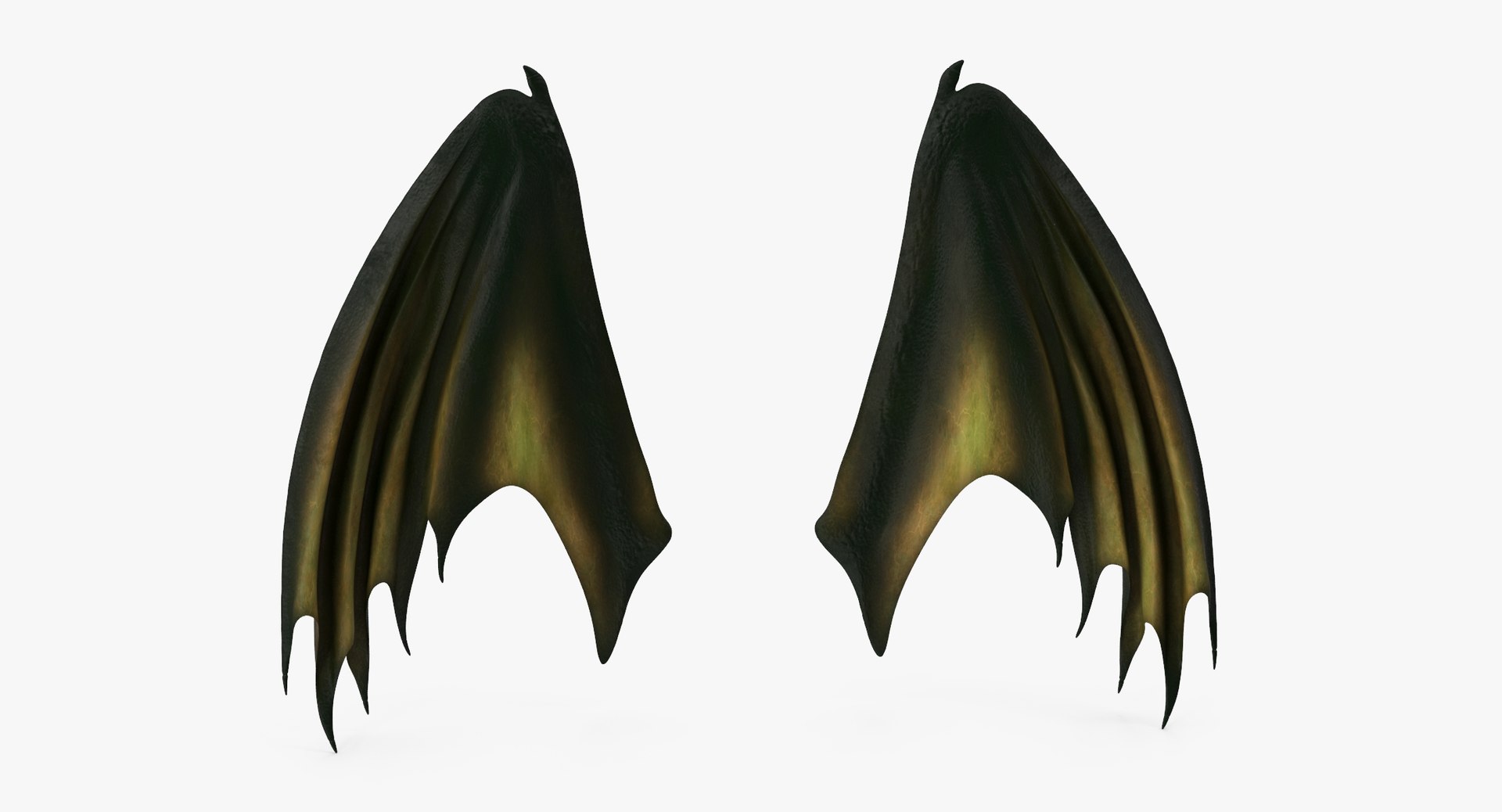 Green Closed Dragon Wings C4d
