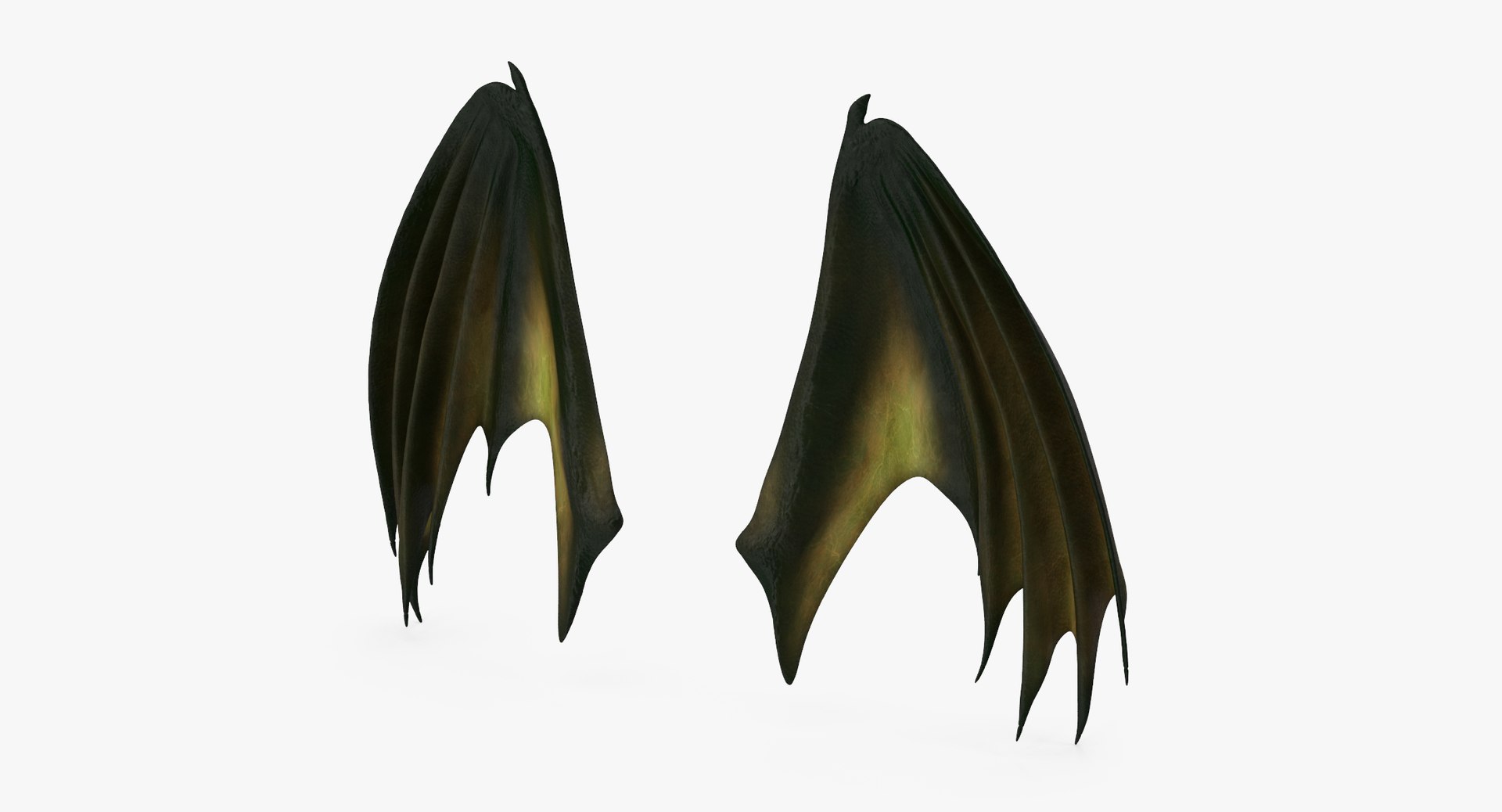 Green Closed Dragon Wings C4d