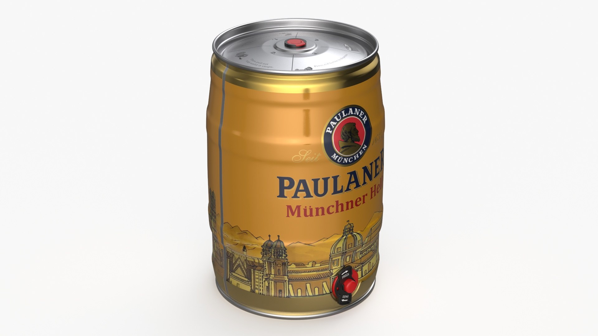 Paulaner Beer 5 Liter Barrel 3D Model - TurboSquid 2276750
