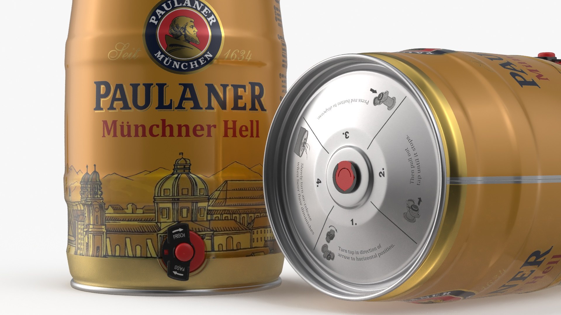 Paulaner Beer 5 Liter Barrel 3D Model - TurboSquid 2276750