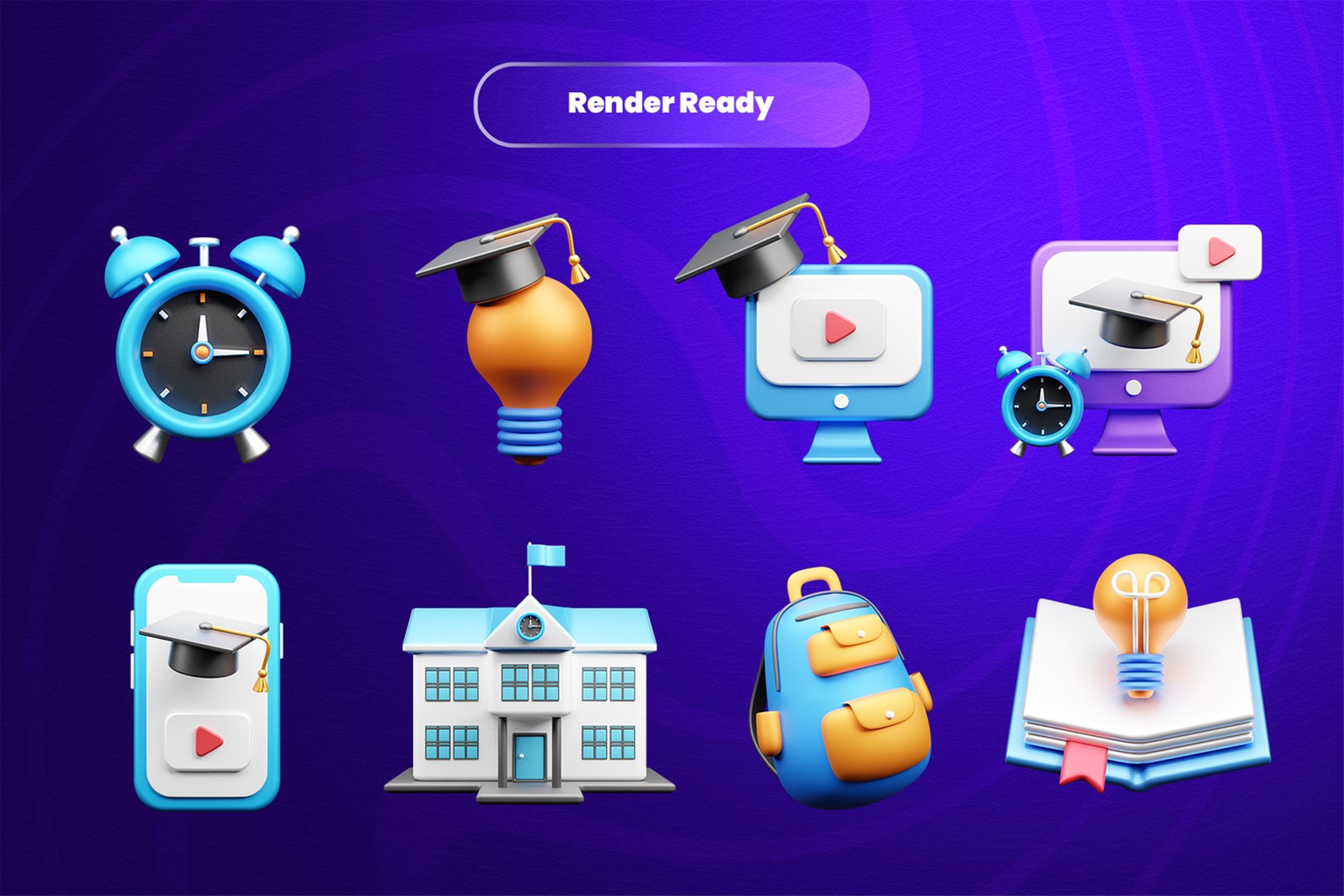 3D Model Teacher Day 3d Illustration Icon Pack - TurboSquid 2275395