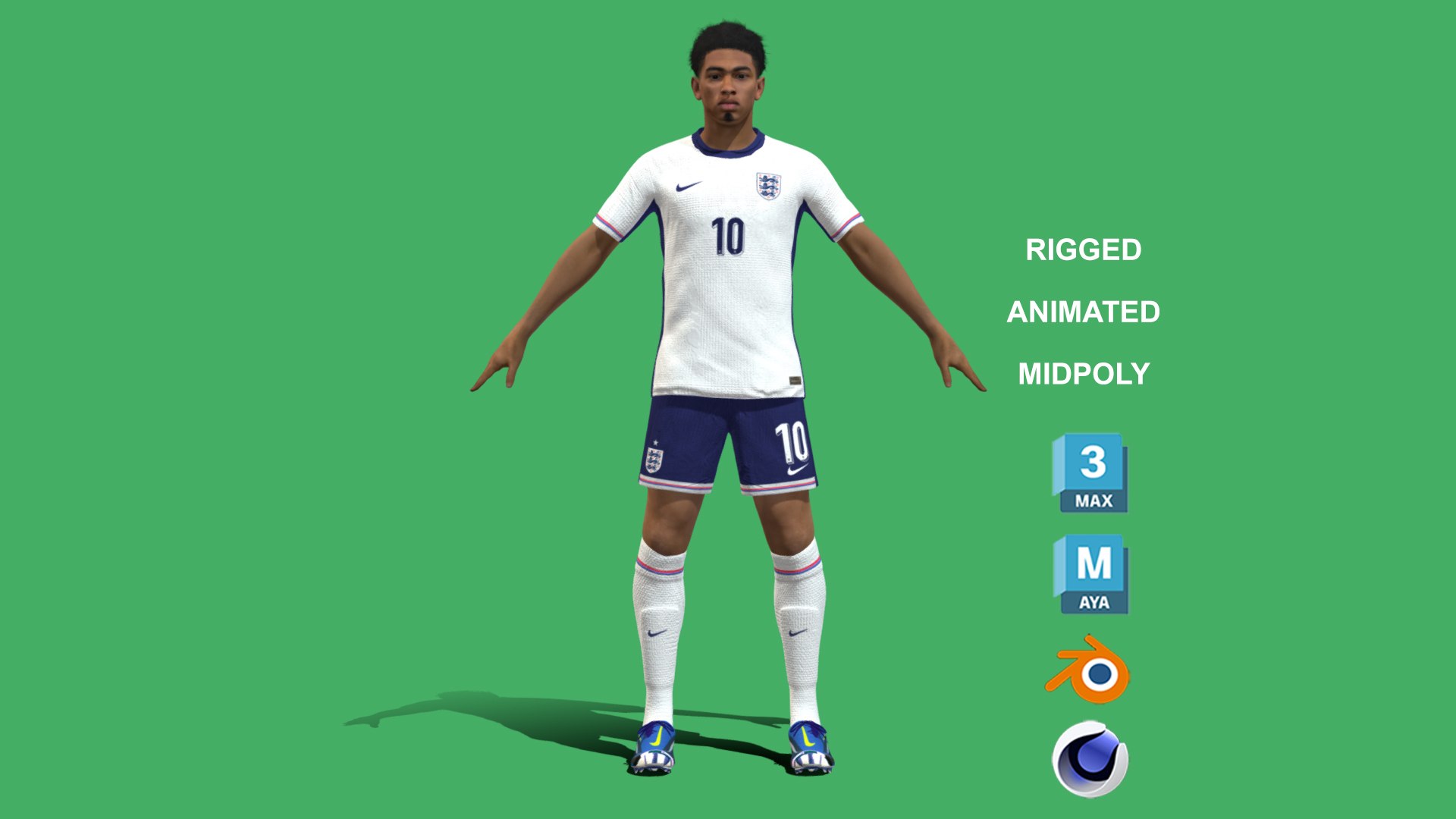 3D Rigged Jude Bellingham England Euro 2024 3D Model - TurboSquid 2239848