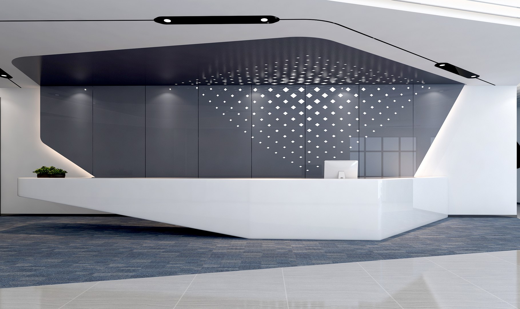 3D Reception Desk - TurboSquid 2357622