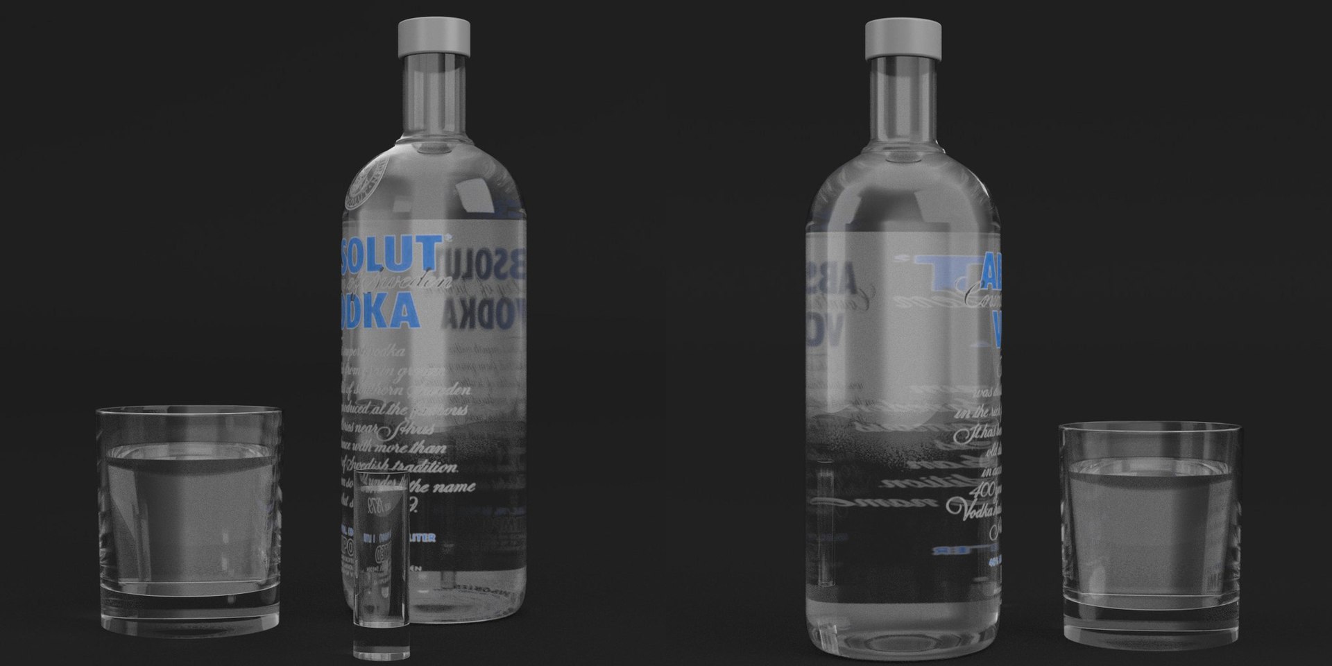 Absolut Vodka Bottle Glasses Max