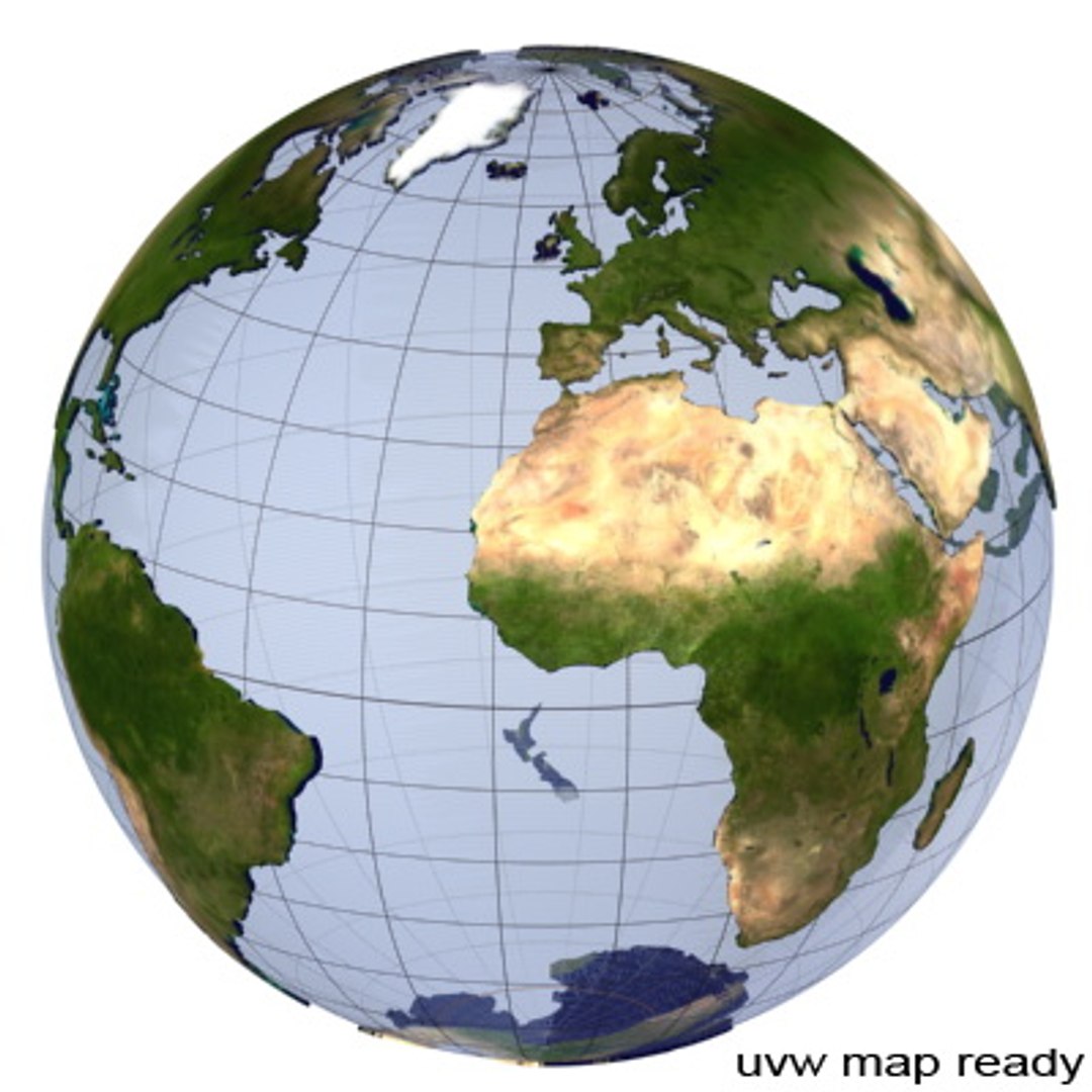 globe continents 3d model