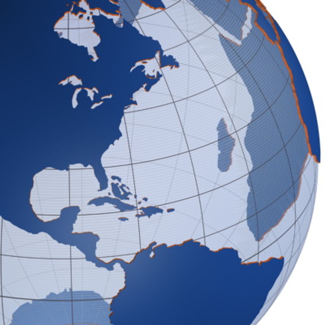 globe continents 3d model