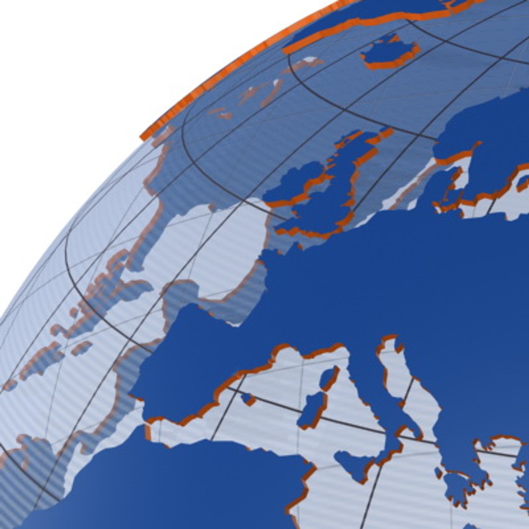 globe continents 3d model