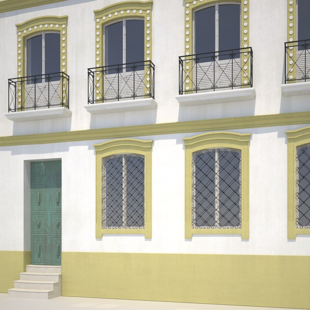 Colonial Building 3d Model