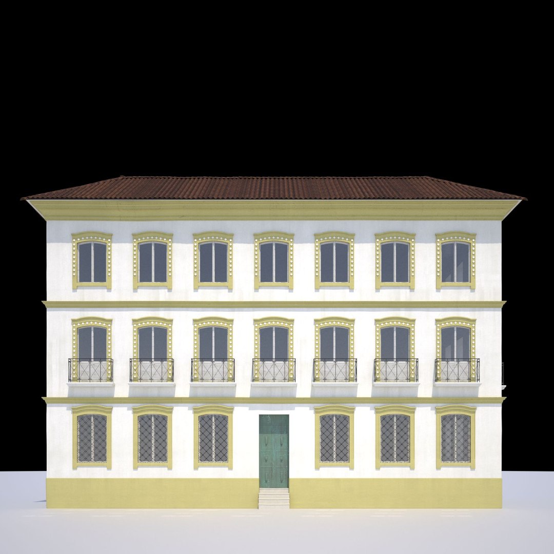 Colonial Building 3d Model