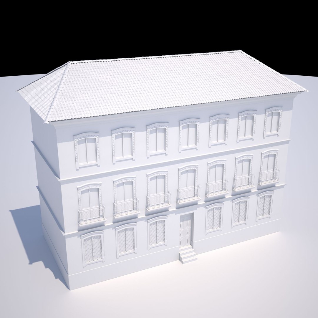 Colonial Building 3d Model