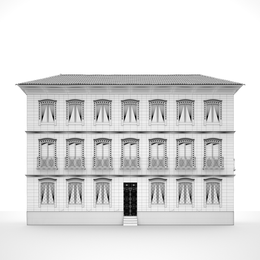 Colonial Building 3d Model