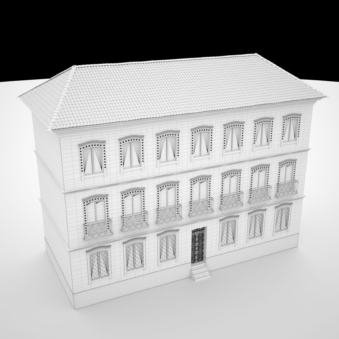 Colonial Building 3d Model