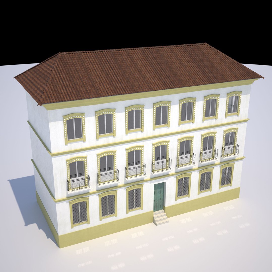 Colonial Building 3d Model