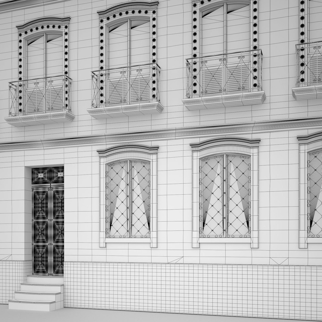 Colonial Building 3d Model