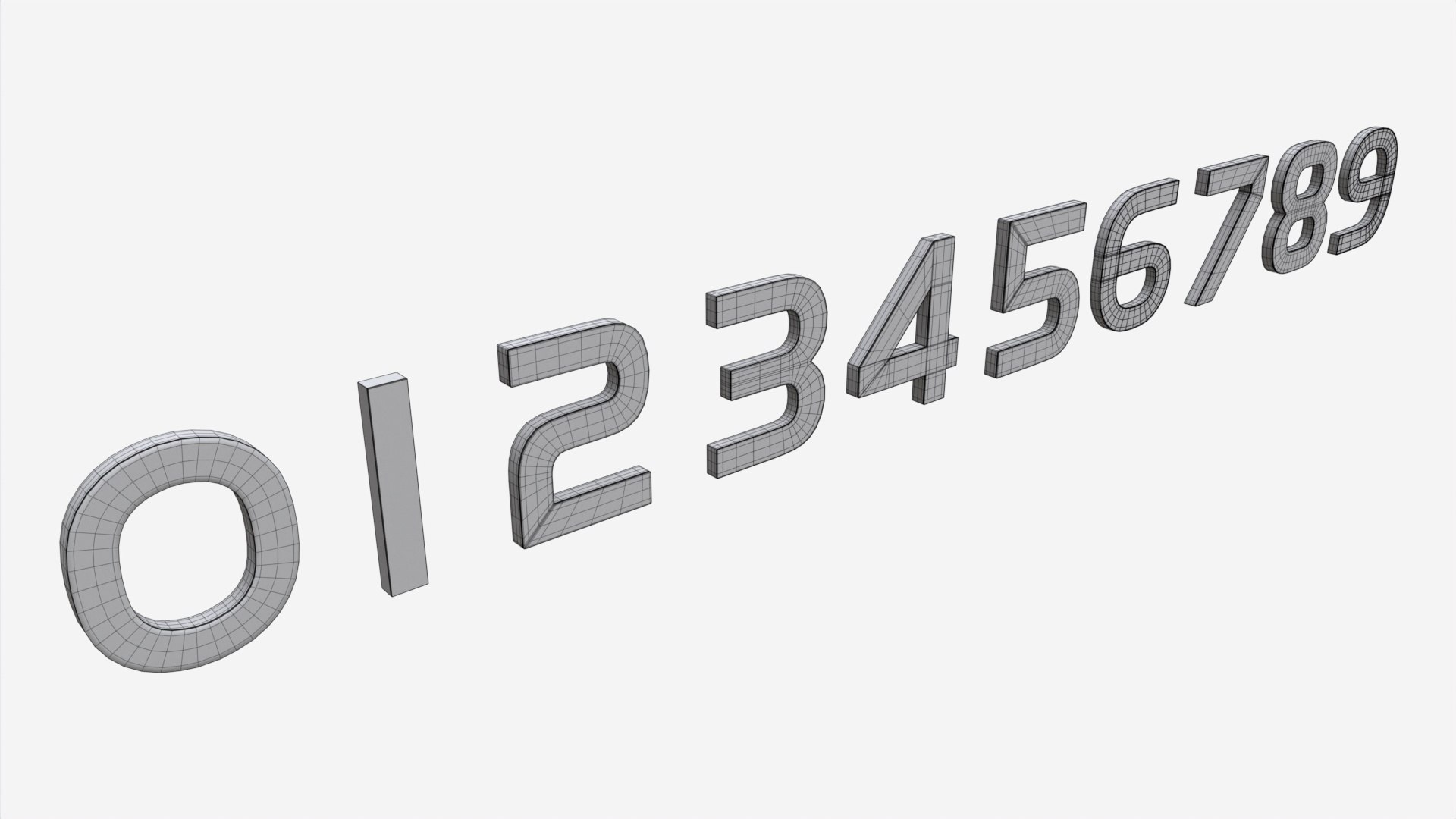Numbers Modern Silver Metal Plastic 3D - TurboSquid 1920603