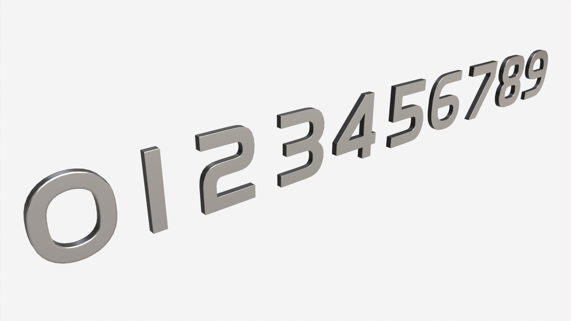 Numbers Modern Silver Metal Plastic 3D - TurboSquid 1920603
