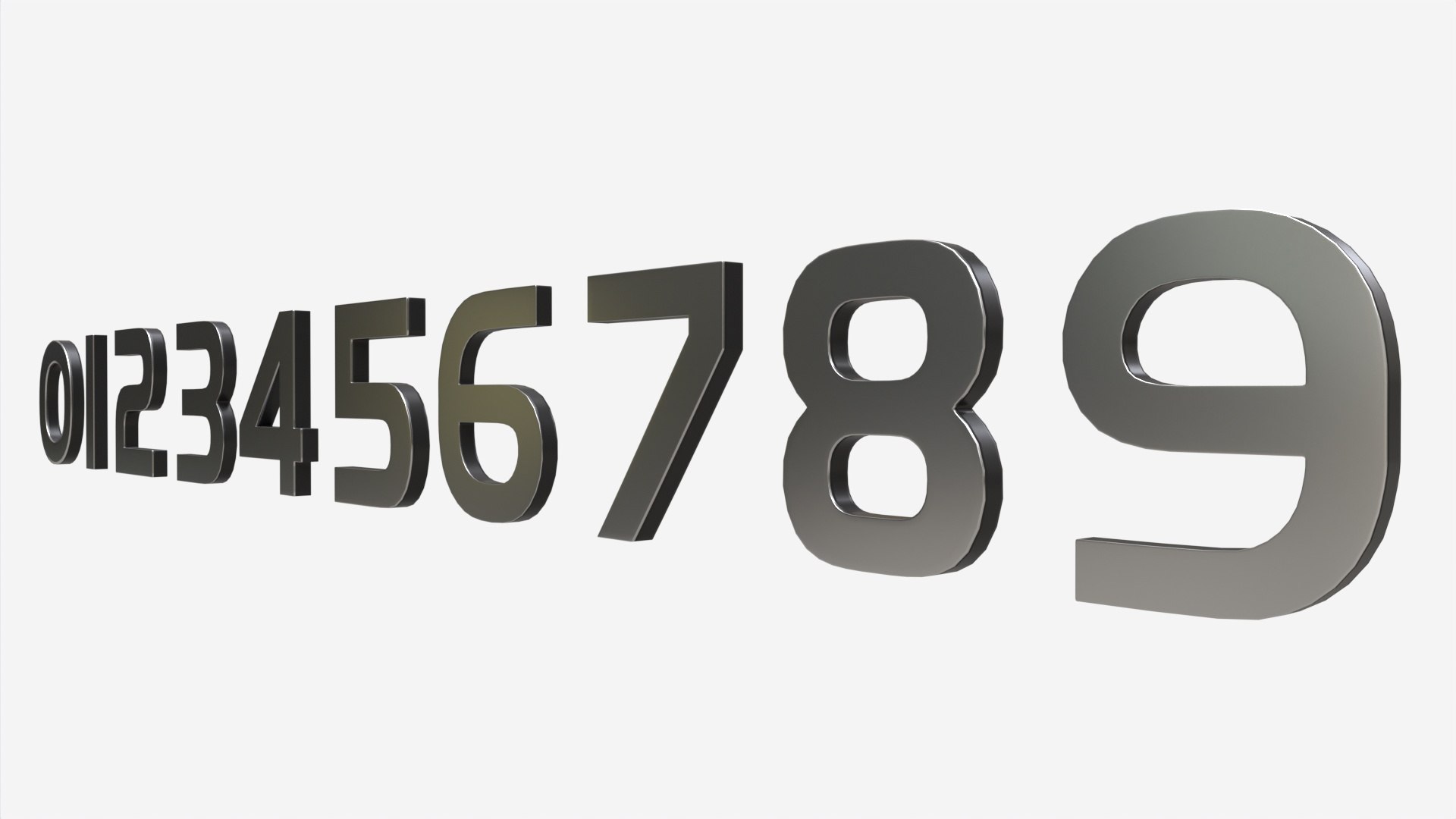 Numbers Modern Silver Metal Plastic 3D - TurboSquid 1920603