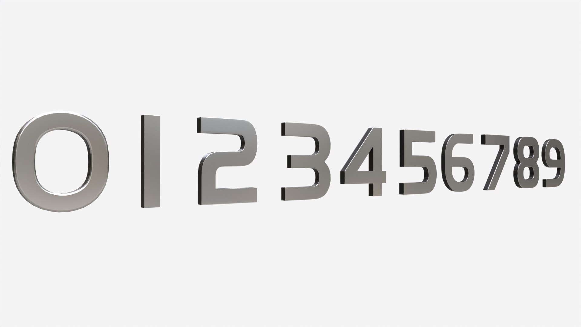Numbers Modern Silver Metal Plastic 3D - TurboSquid 1920603