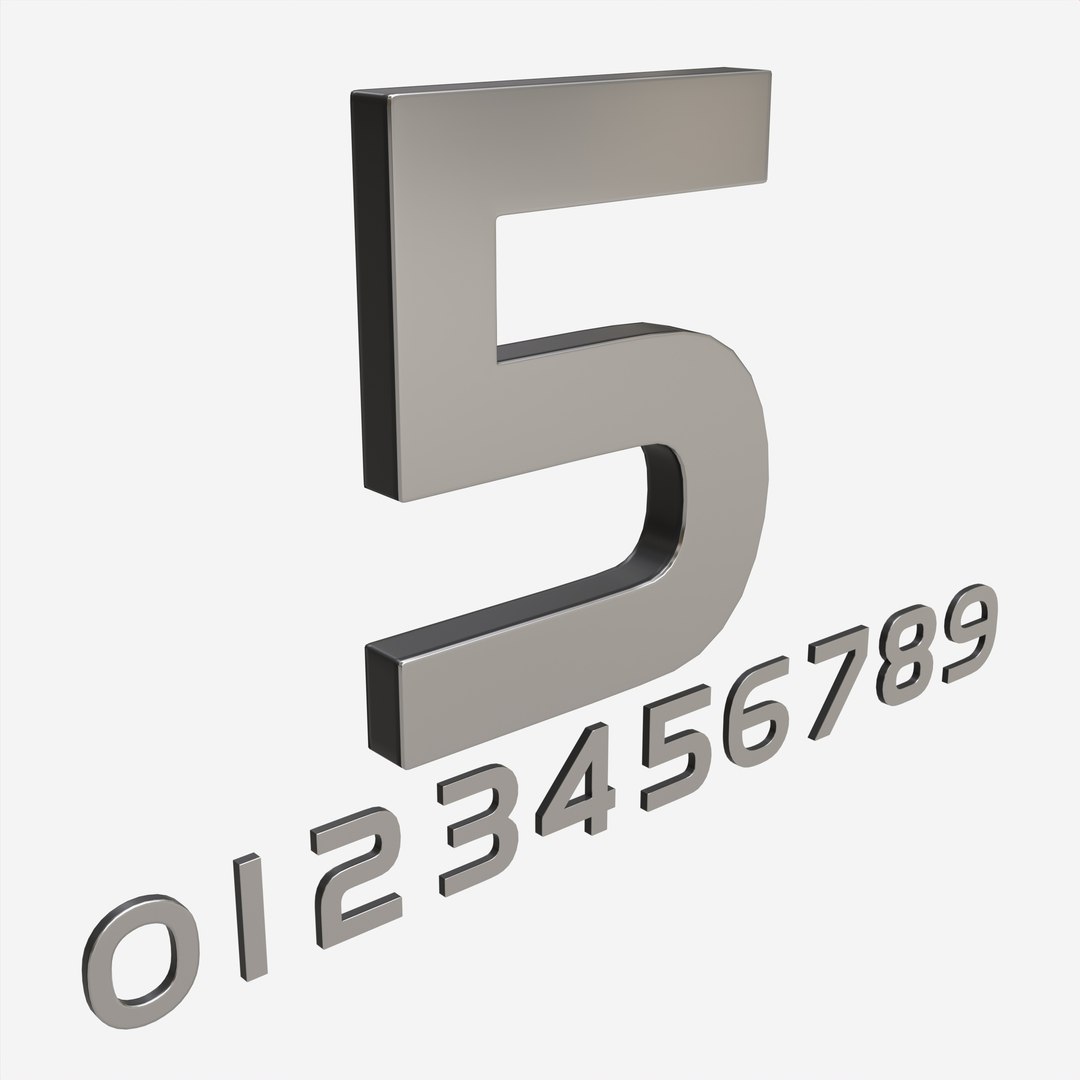 Numbers Modern Silver Metal Plastic 3D - TurboSquid 1920603