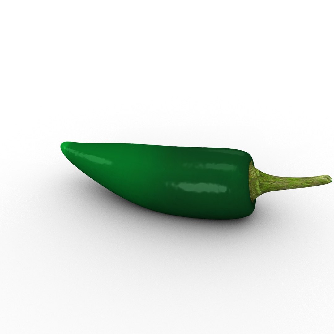 Small Green Chili 3d Model