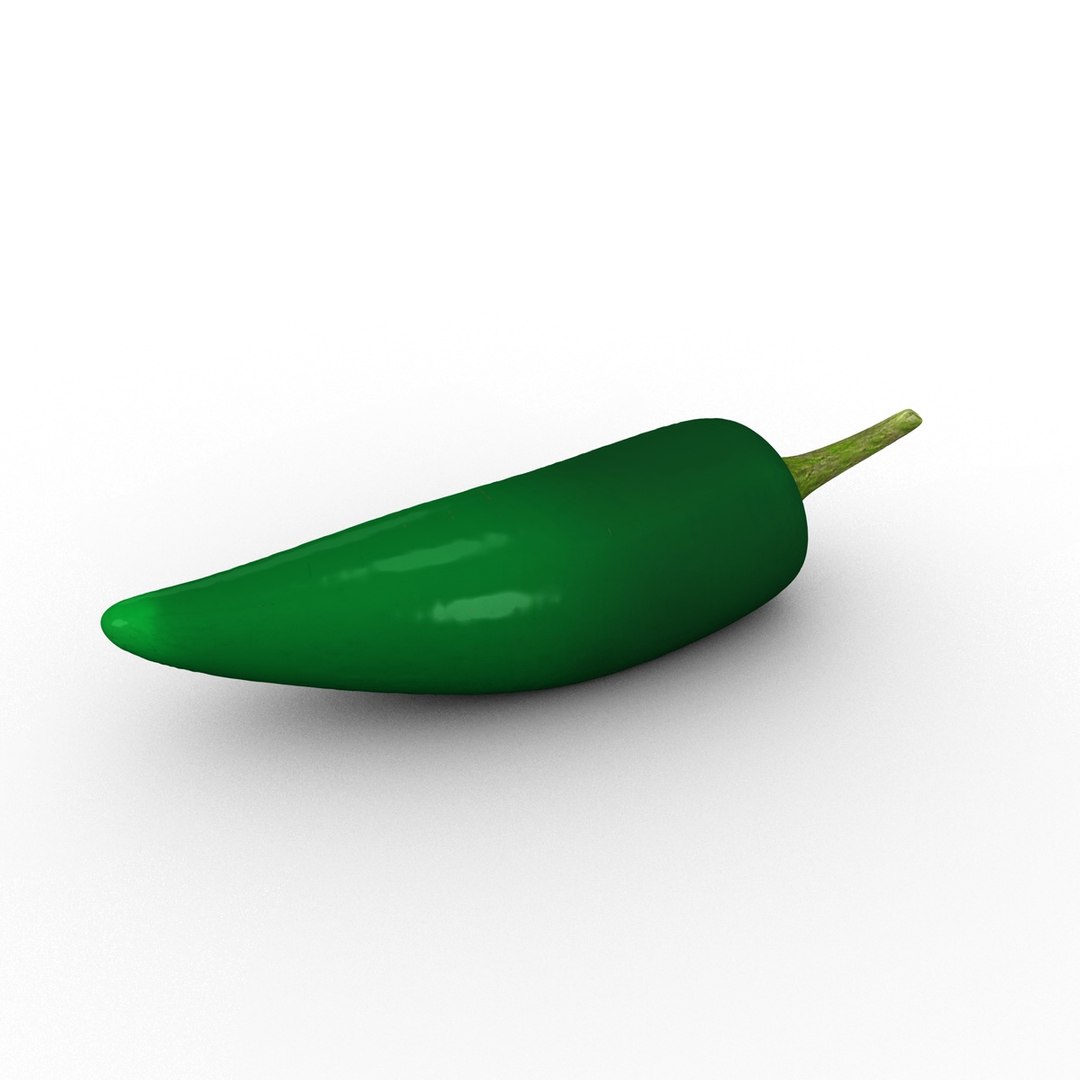 Small Green Chili 3d Model