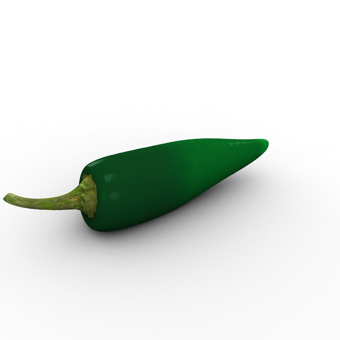 Small Green Chili 3d Model