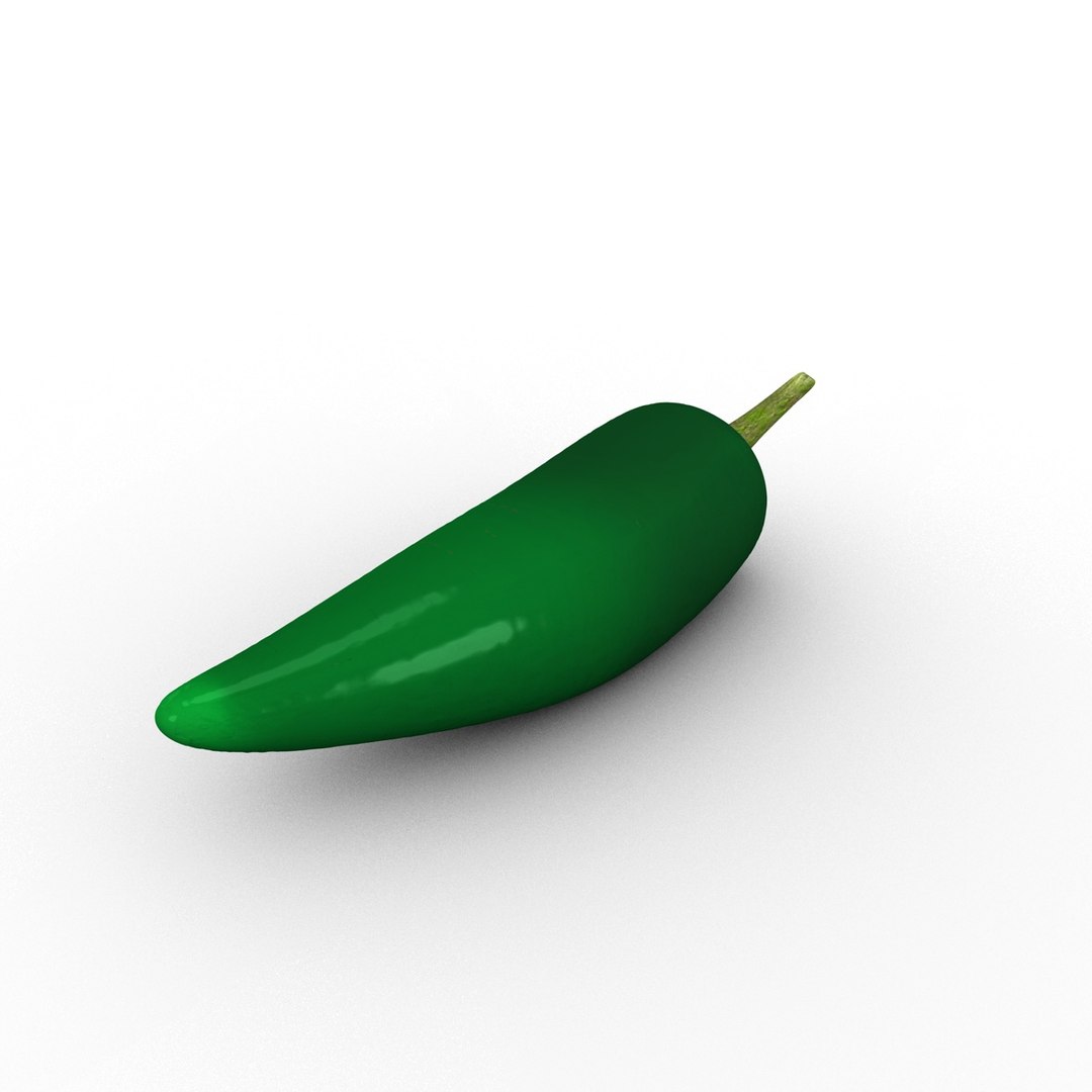 Small Green Chili 3d Model