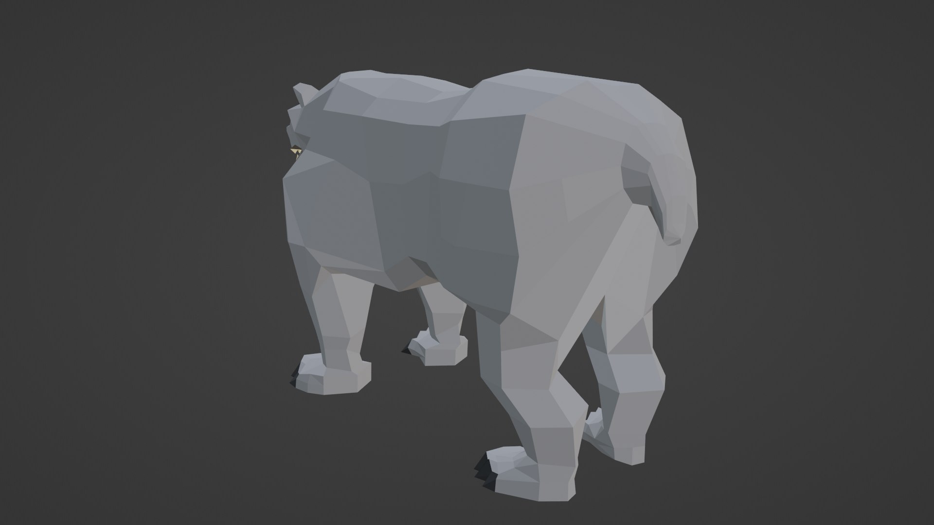 3D LOW POLY Bear Gray 3D model - TurboSquid 2131989