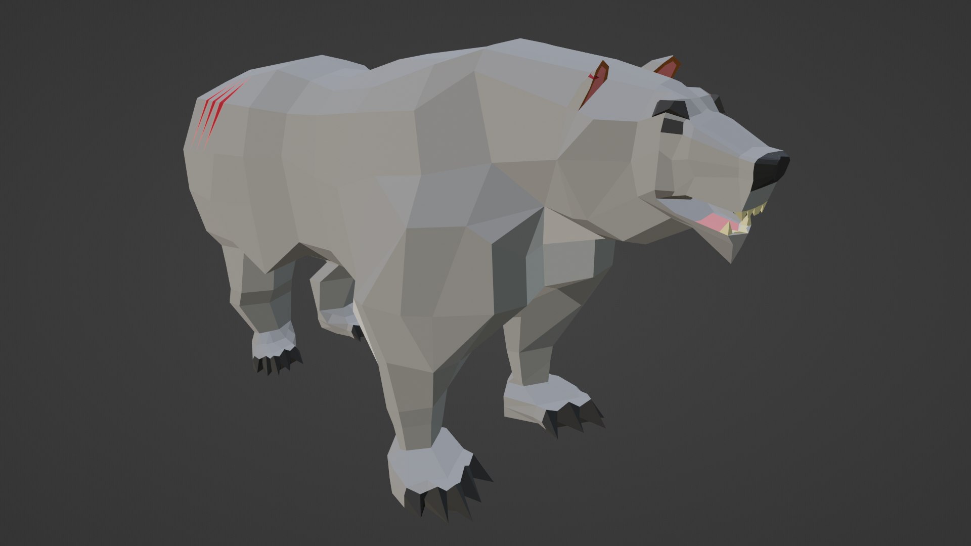 3D LOW POLY Bear Gray 3D model - TurboSquid 2131989