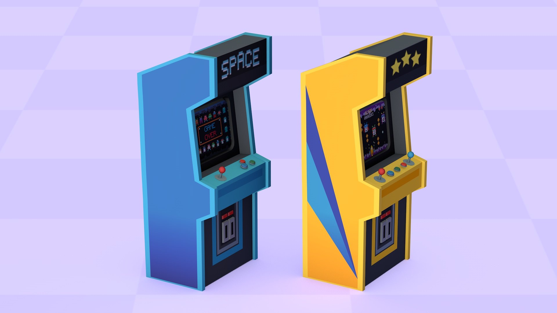 3D Low Poly - Arcade Machines - TurboSquid 2328676