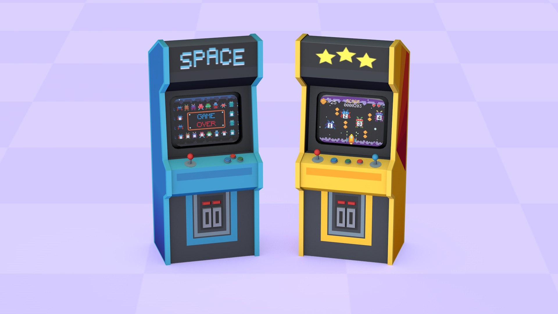 3D Low Poly - Arcade Machines - TurboSquid 2328676
