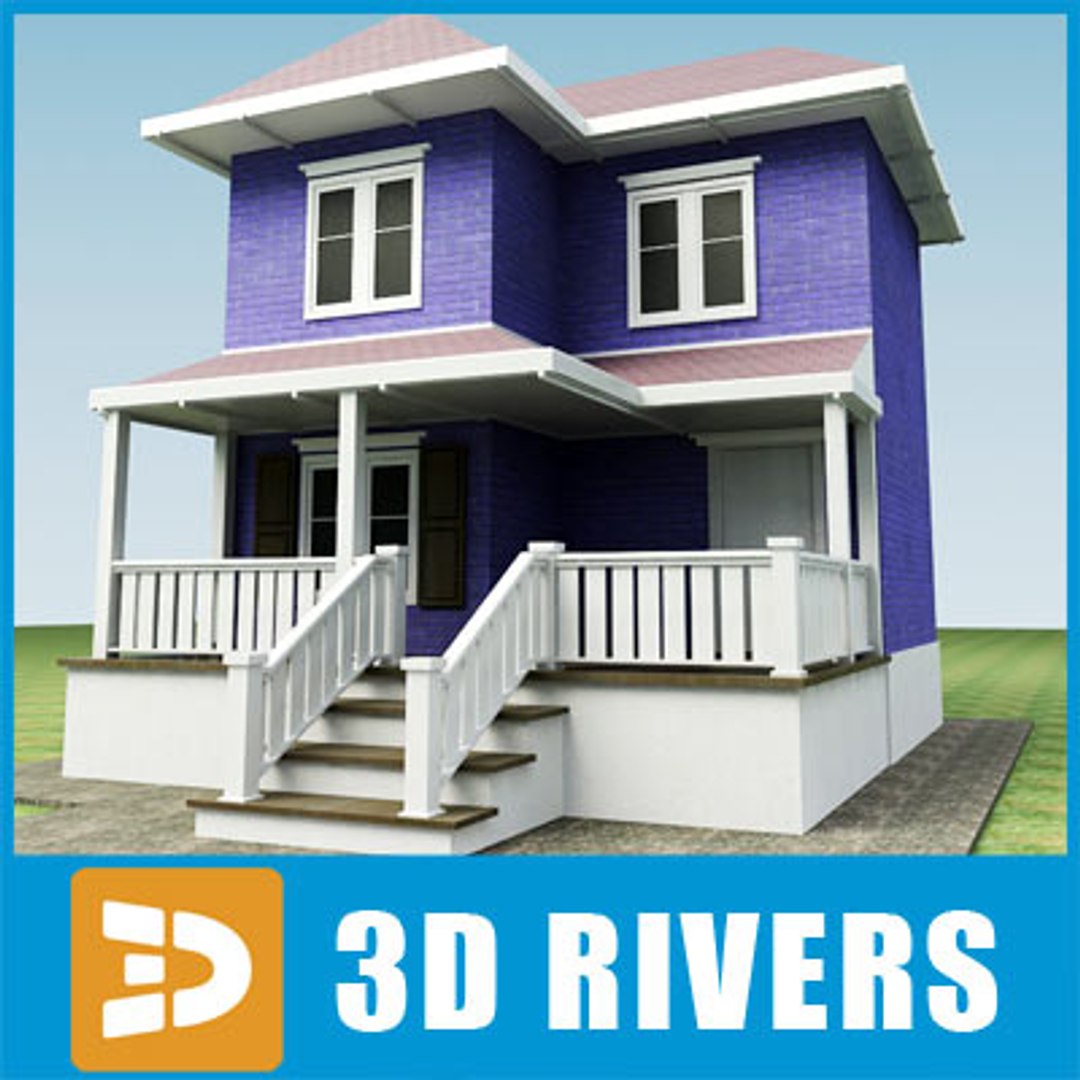 3d small town house building model
