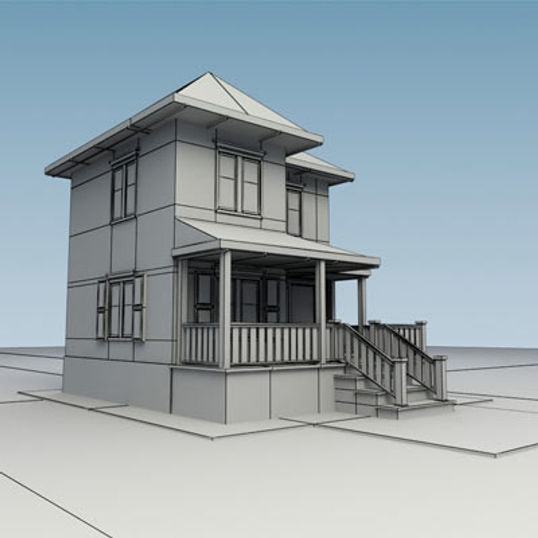 3d small town house building model