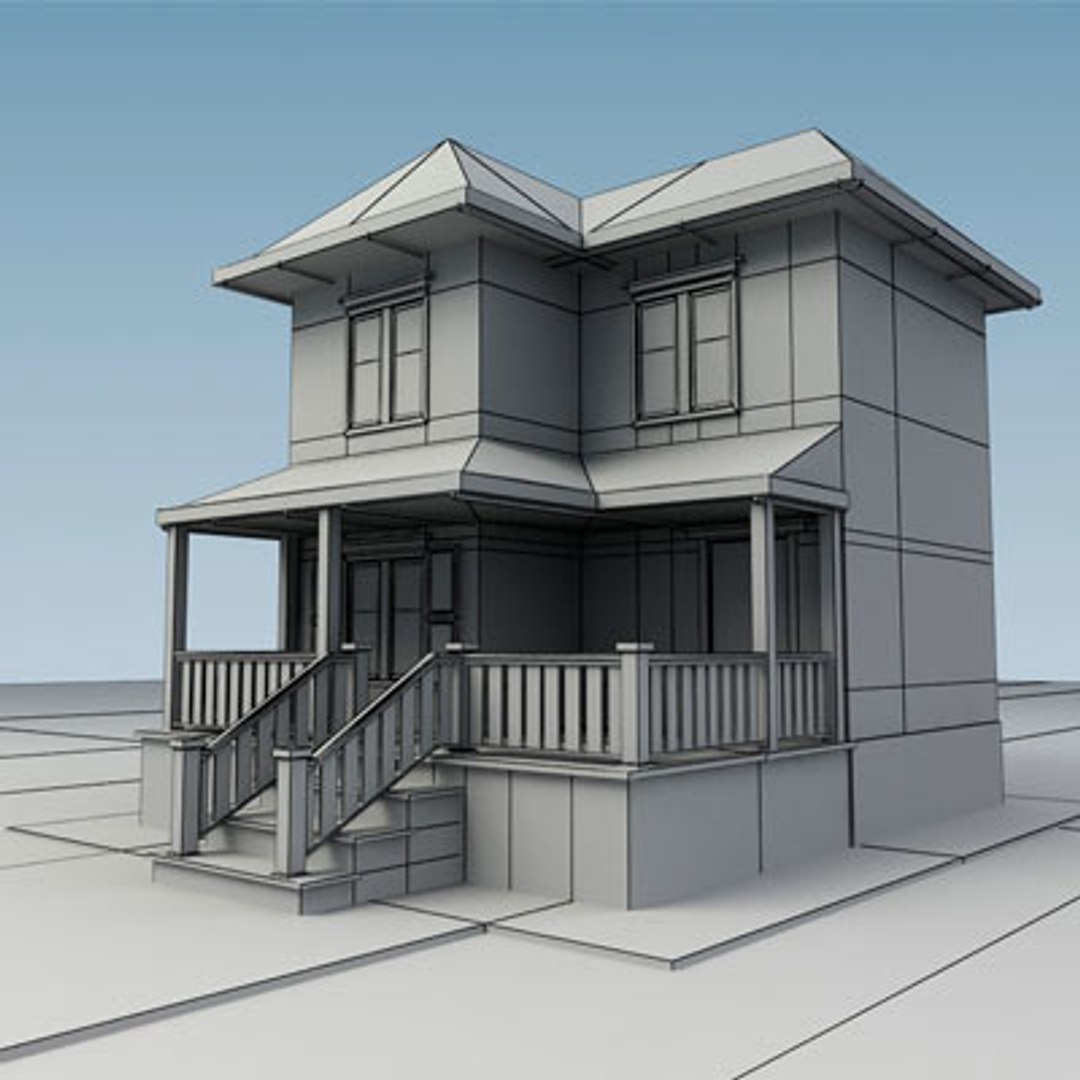 3d small town house building model