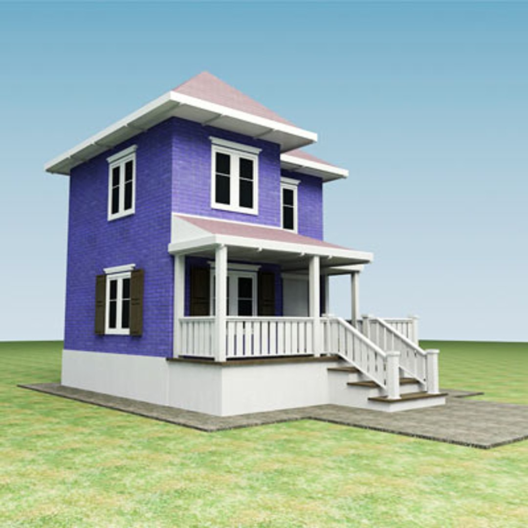 3d small town house building model