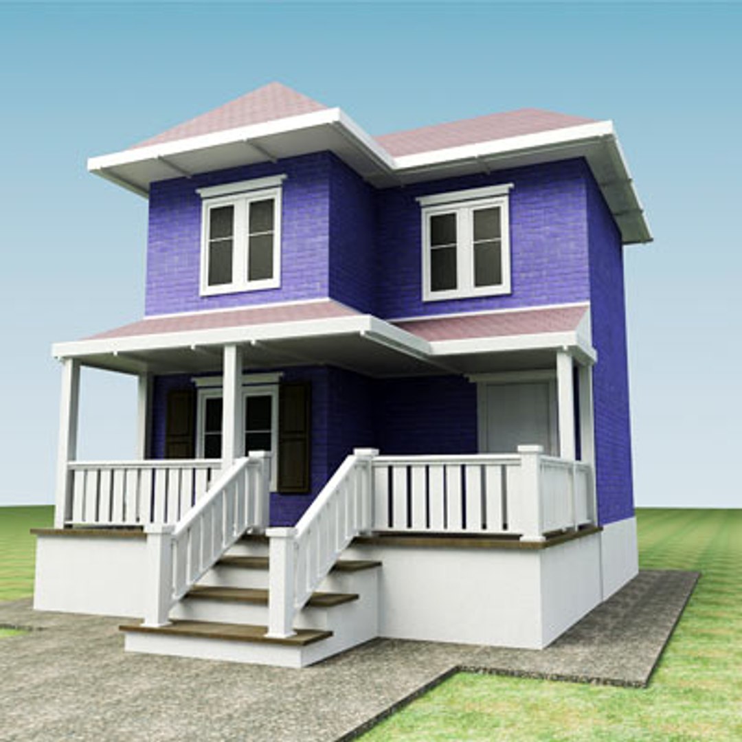 3d small town house building model