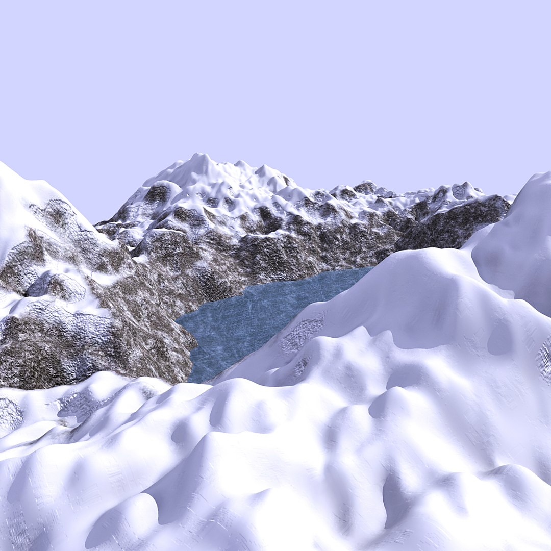 3d C4d Snowy Mountain