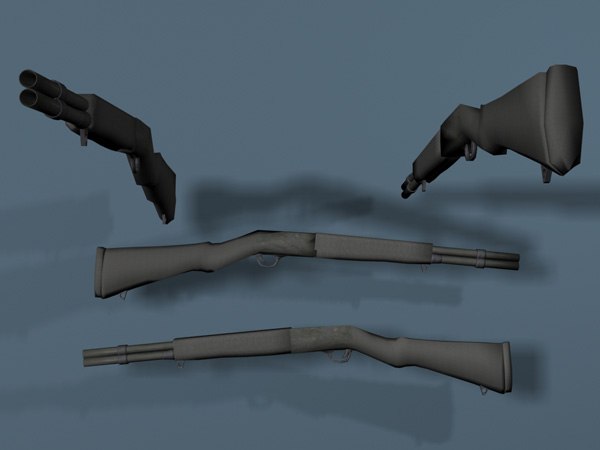 shotgun gun 3d max