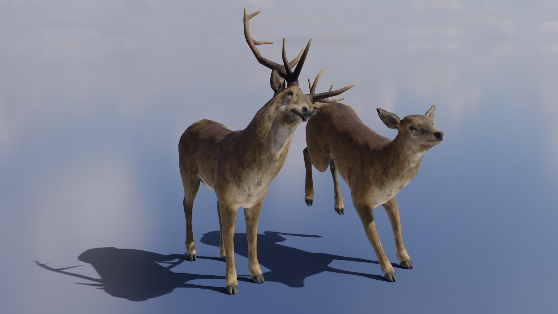 modelo 3d PUBG Mobile Deer Stag and Doe Animated and Rigged ...