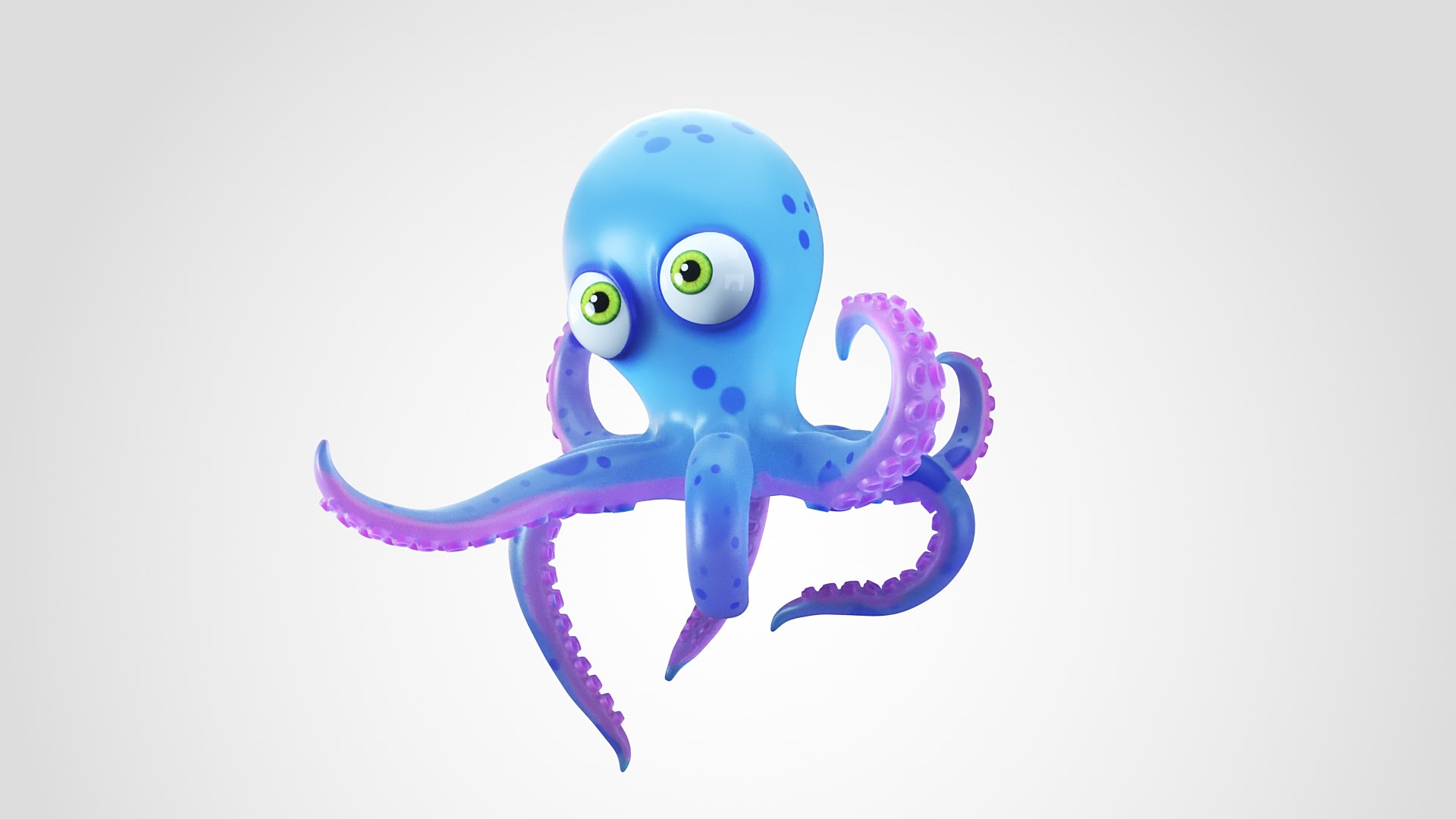 3D Cartoon Octopus - TurboSquid 1999618