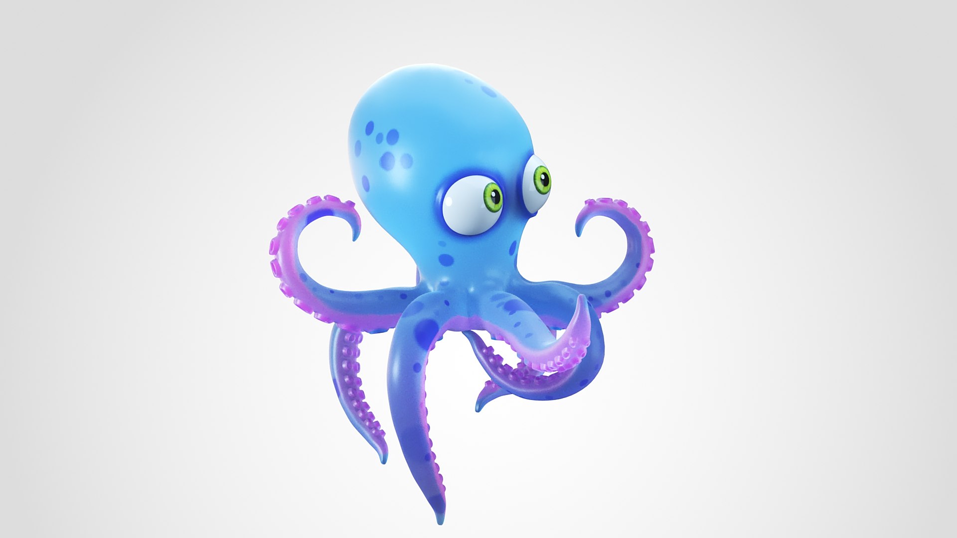 3D Cartoon Octopus - TurboSquid 1999618