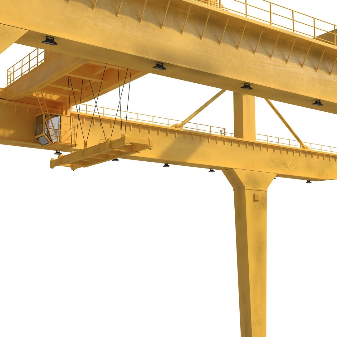 3d model rail mounted gantry container crane