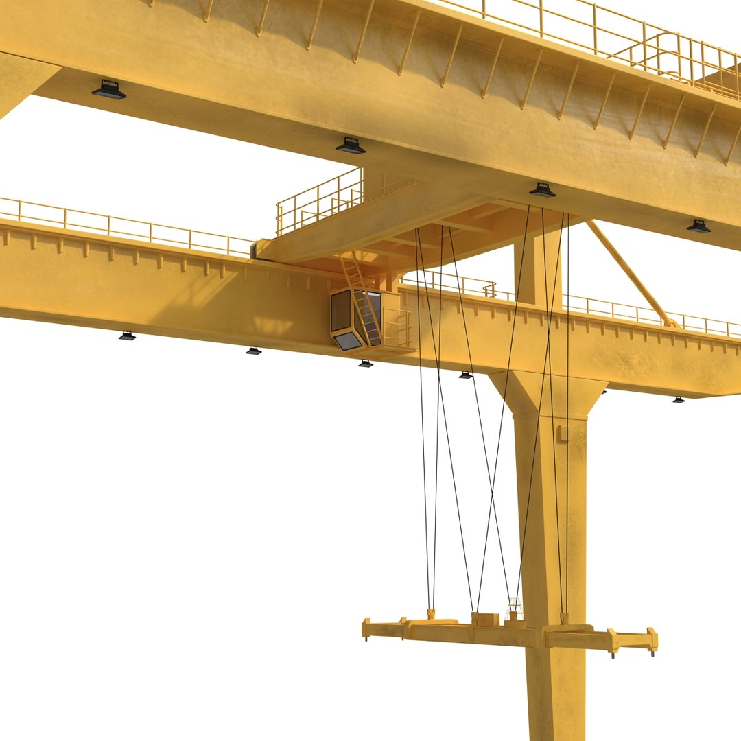 3d model rail mounted gantry container crane