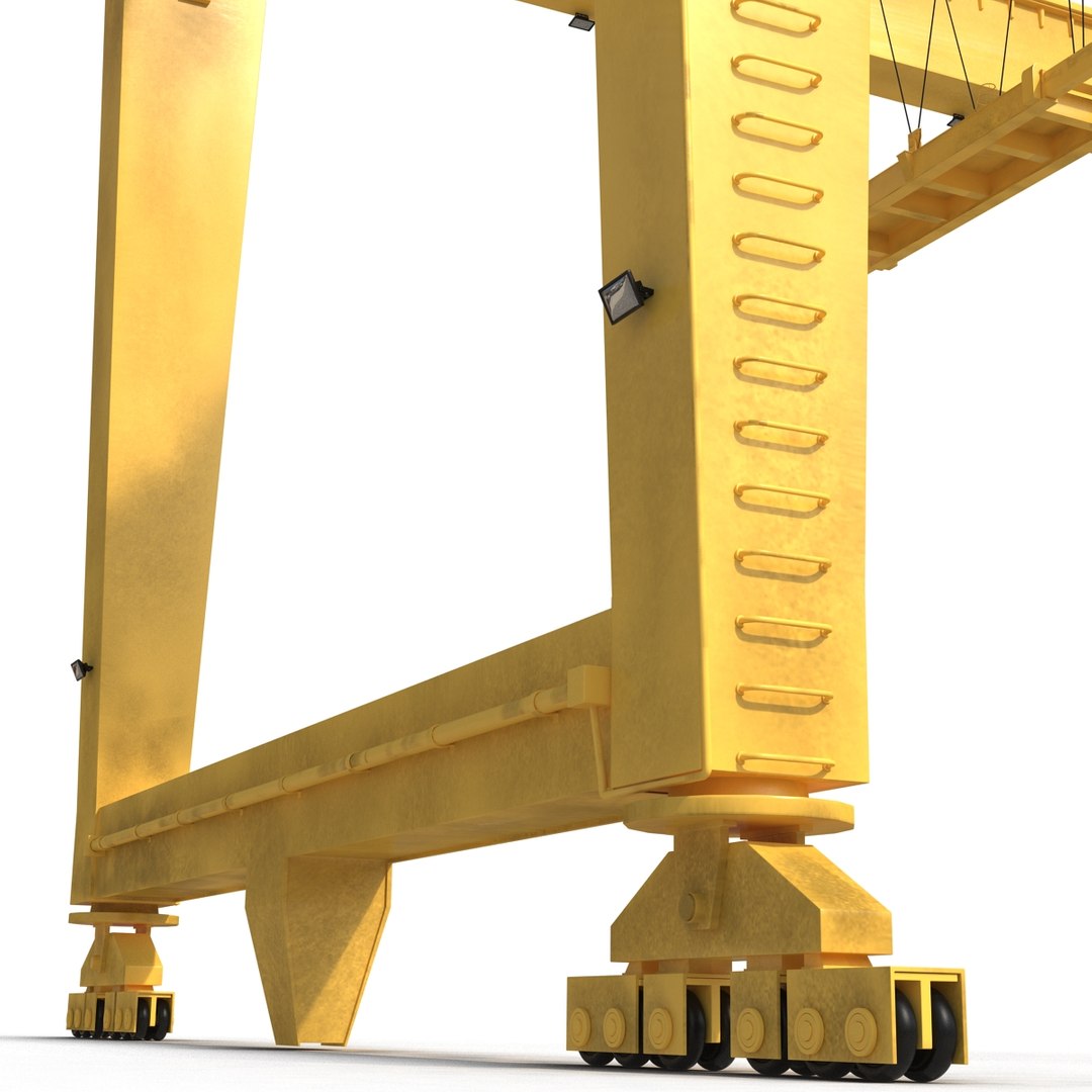3d model rail mounted gantry container crane