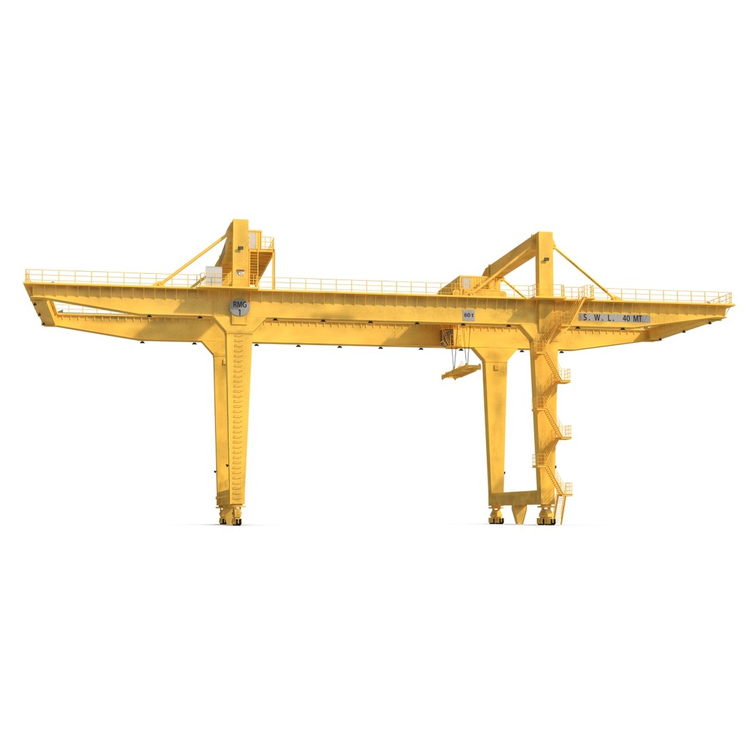 3d model rail mounted gantry container crane