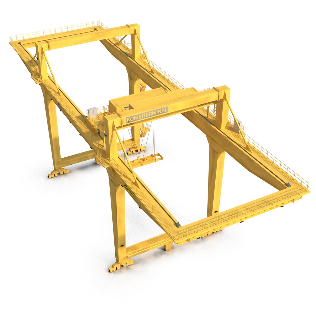 3d model rail mounted gantry container crane