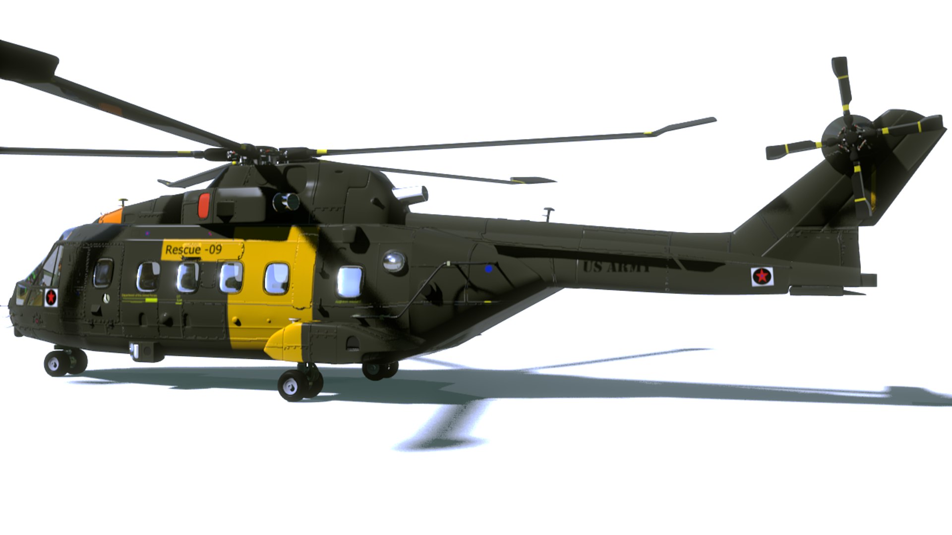 3d Model Eh 101 Helicopter