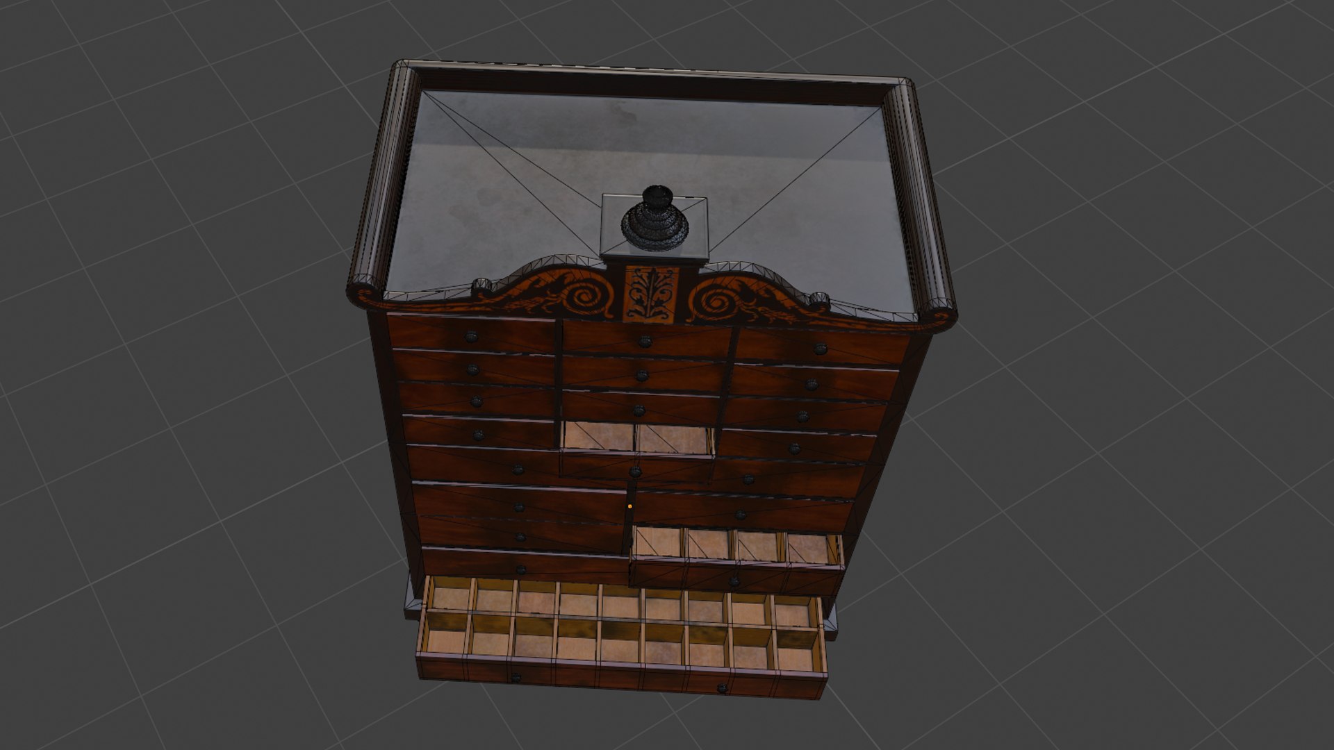 Antique Wooden Apothecary Drawer Cabinet 3D Model - TurboSquid 2515959