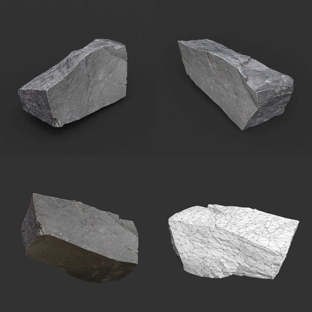 12 Low Poly PBR Rock Photogrammetry 3D Model - TurboSquid 2163094